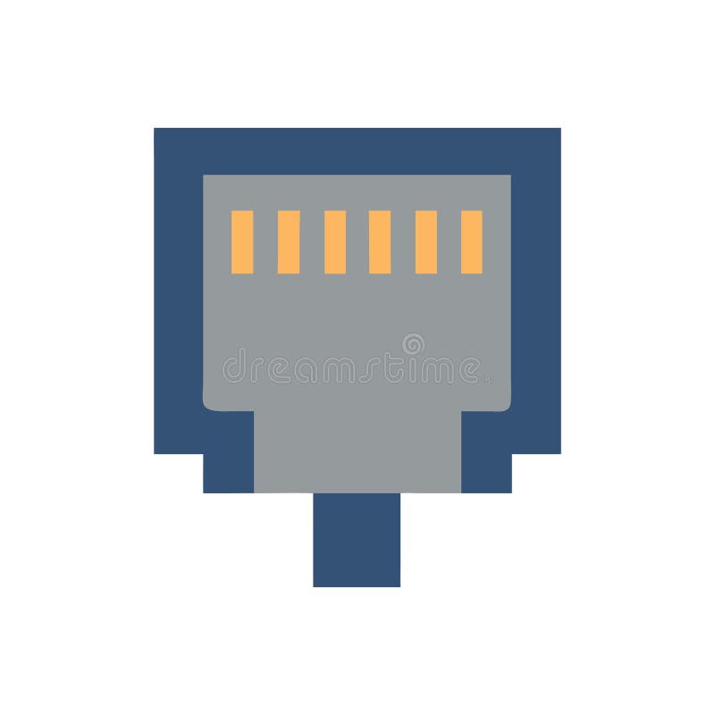 Icono Elegante Del Conector Rj45 Ilustración del Vector - Ilustración ...