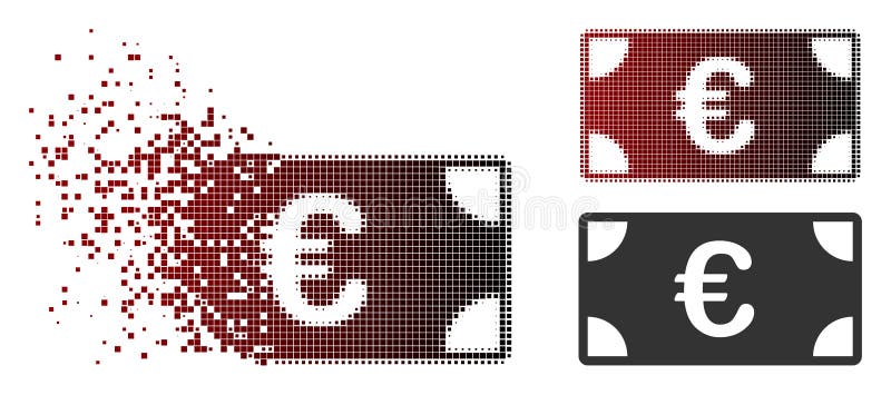 Icono Euro De Semitono Fracturado Del Billete De Banco Del Pixel ... Icono Euro De Semitono Fracturado Del Billete De Banco Del Pixel ...