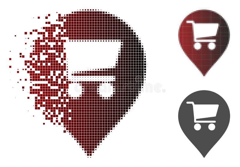 Icono Fracturado De Dot Halftone Supermarket Map Marker Ilustración del ... Icono Fracturado De Dot Halftone Supermarket Map Marker Ilustración del ...