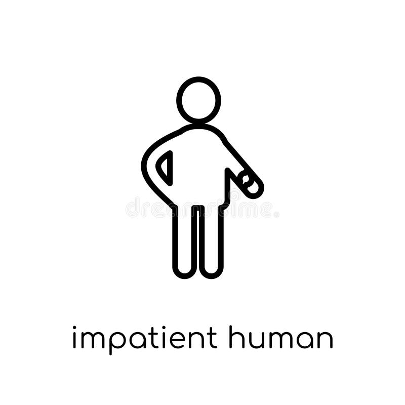 Icono Humano Impaciente Vector Linear Plano Moderno De Moda Impaciente ...