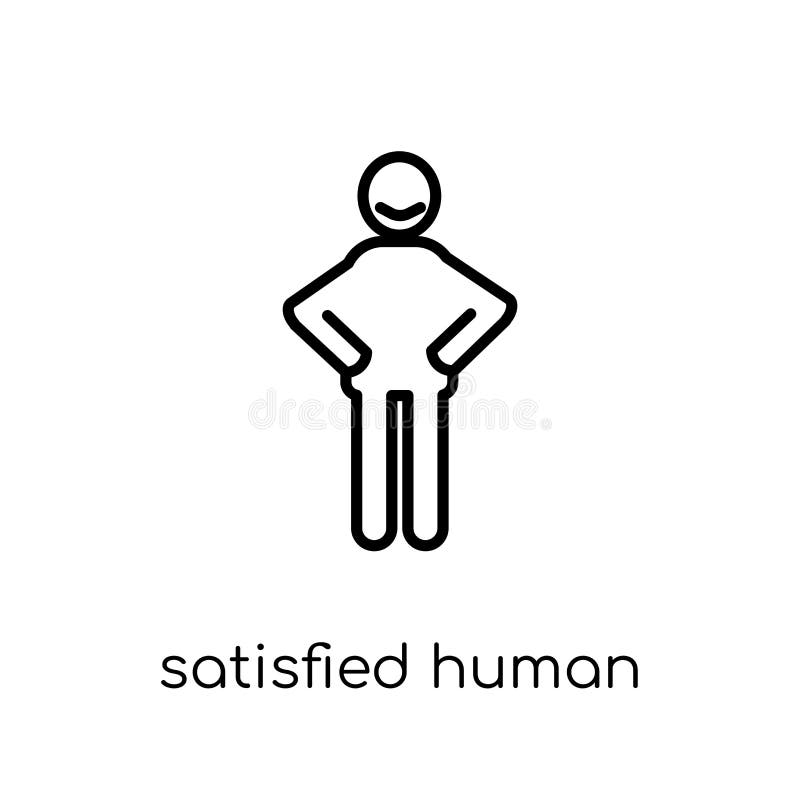 Icono Humano Satisfecho Concepto Humano Satisfecho De Moda Del Logotipo ...