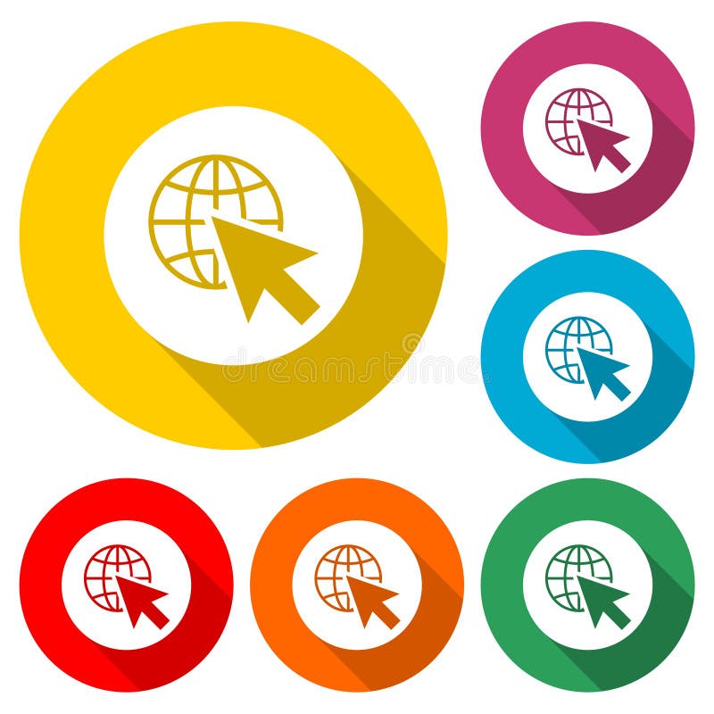 Icono Ir a Web Aislado Con Sombra Larga Ilustración del Vector ...