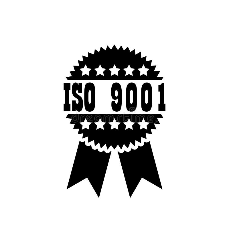 Icono Iso 9001. Símbolo De Calidad Estándar. Botón Vector Aislado En ...