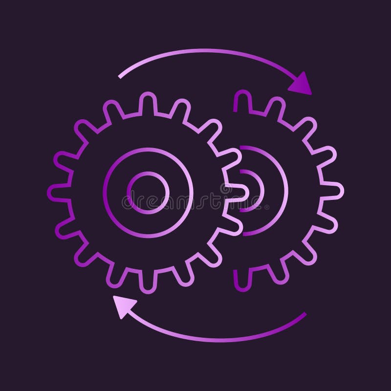 Icono A La Derecha De Los Engranajes Ilustración Del Vector