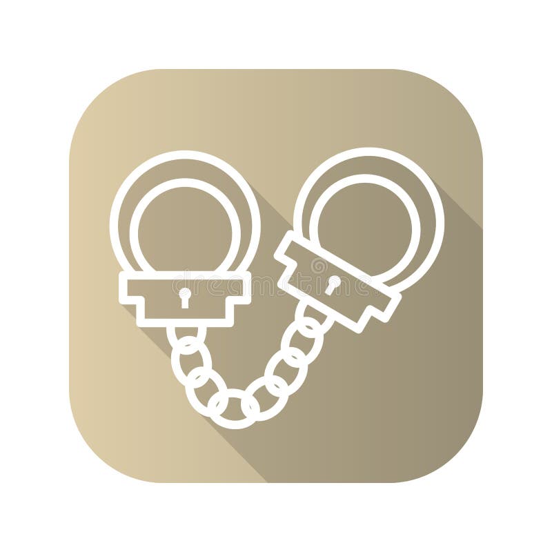 Icono Largo De La Sombra Del Diseño Plano De Las Esposas Símbolo De La