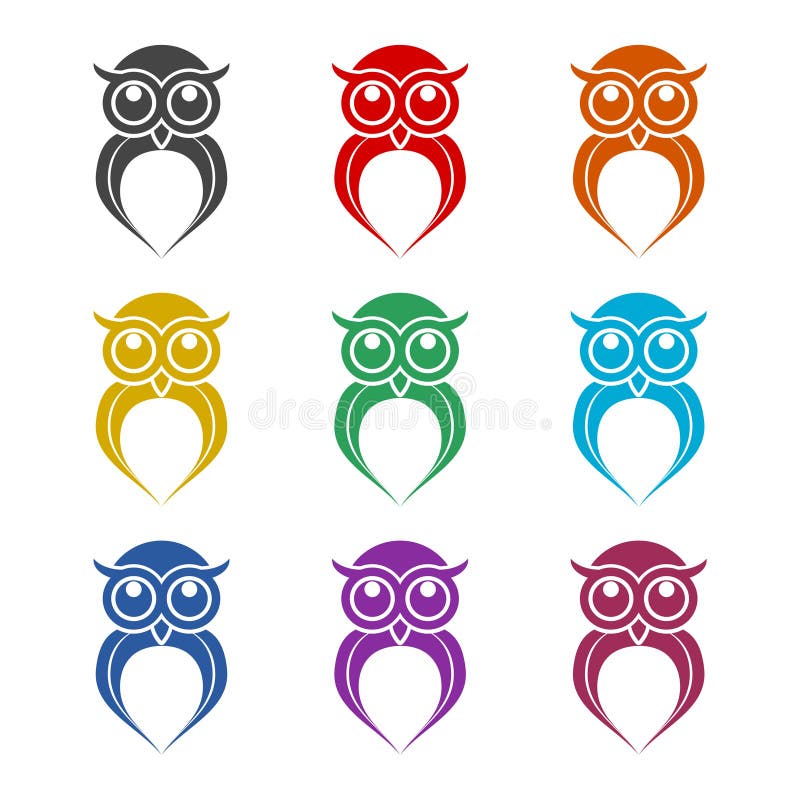 Icono Lechuza Simple, Conjunto De Colores Ilustración del Vector ... Icono Lechuza Simple, Conjunto De Colores Ilustración del Vector ...