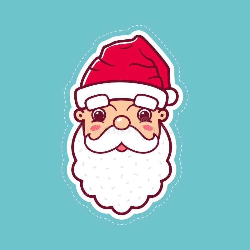 Icono Lindo De La Cara De Santa Claus Ilustración del Vector ...