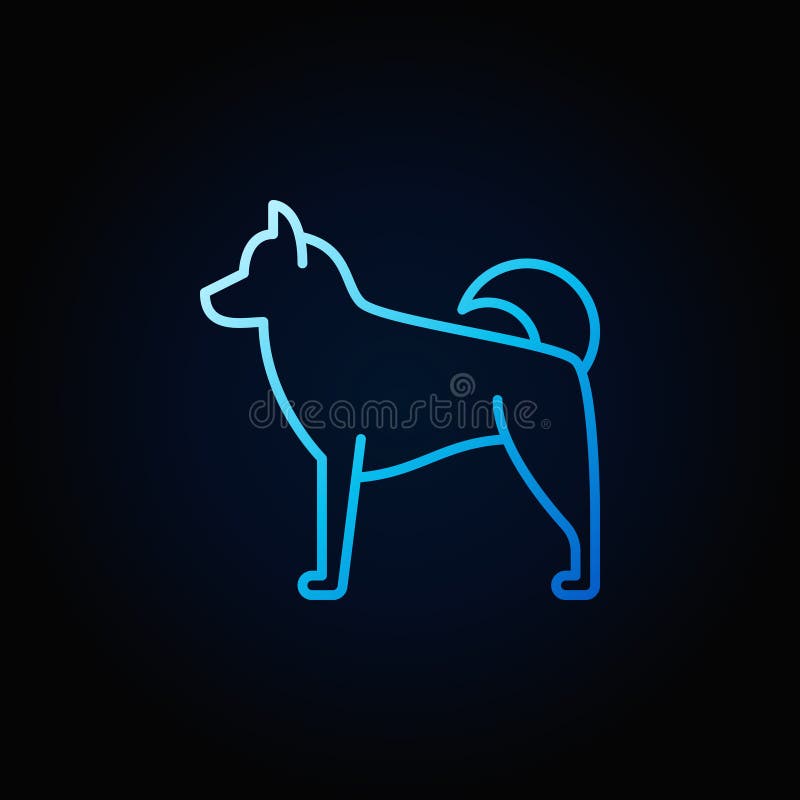 Icono Linear Del Concepto Del Perro Azul Ilustración del Vector ...