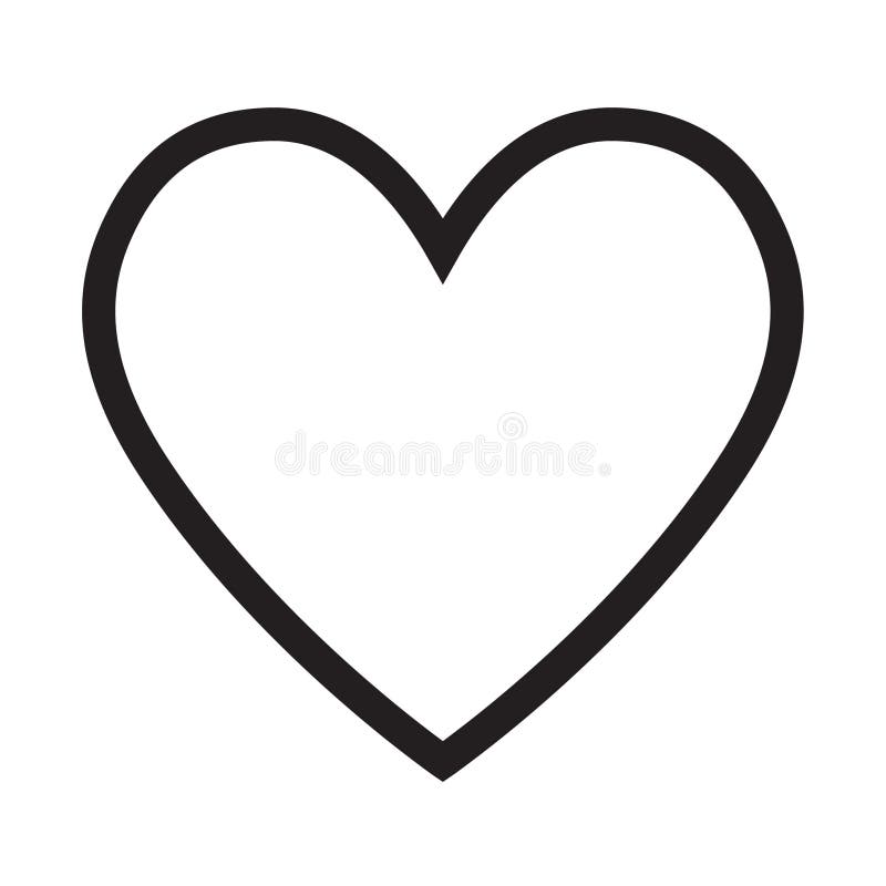 Icono Linear Del Corazón, Icono Del Amor Del Esquema Stock de ...