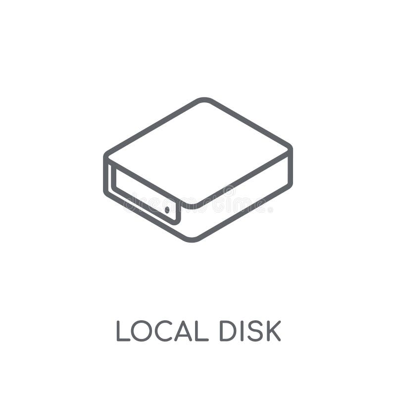 Icono Linear Del Disco Local Concepto Local O Del Logotipo Del Disco ...