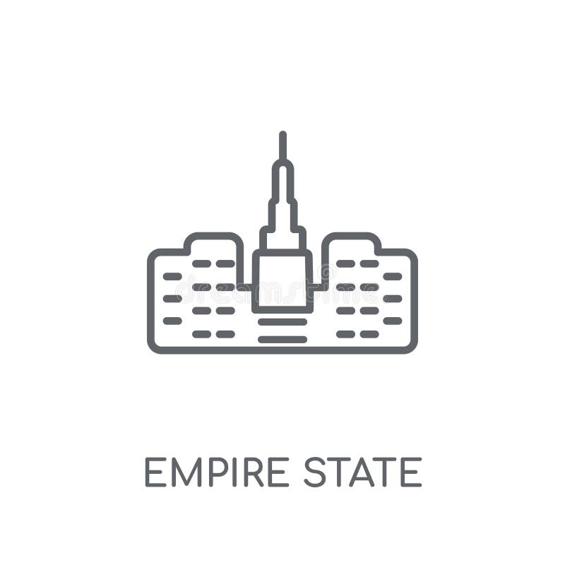 Icono Linear Del Empire State Estado Moderno B Del Imperio Del Esquema ...