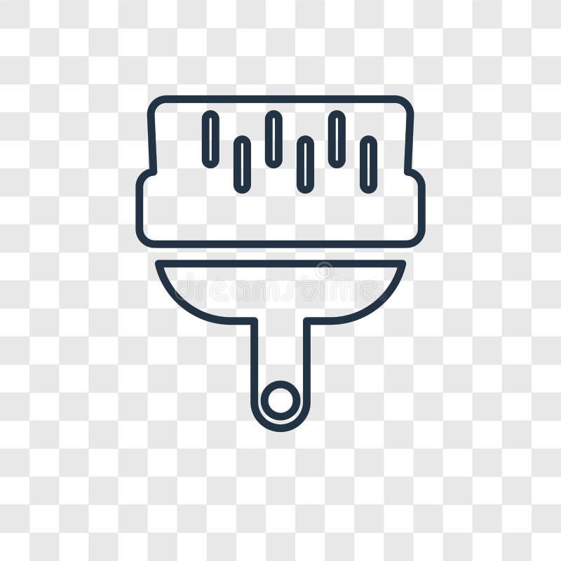 Icono Linear Del Vector Del Concepto De La Brocha Aislado En B ...