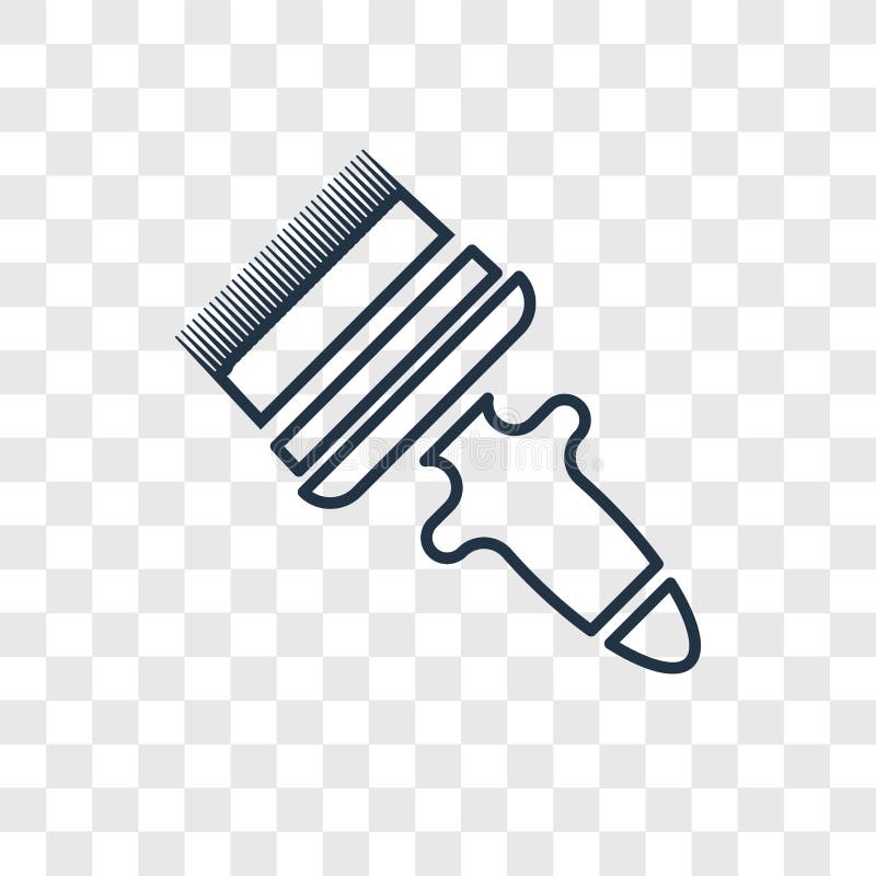 Icono Linear Del Vector Del Concepto De La Brocha En B Transparente ...