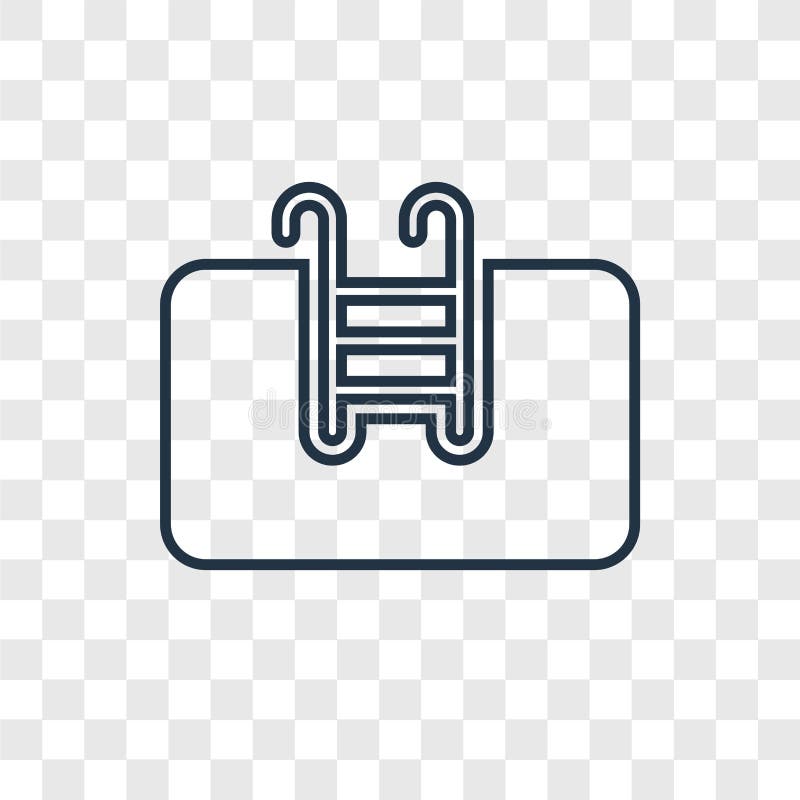 Icono Linear Del Vector Del Concepto De La Piscina Aislado En ...