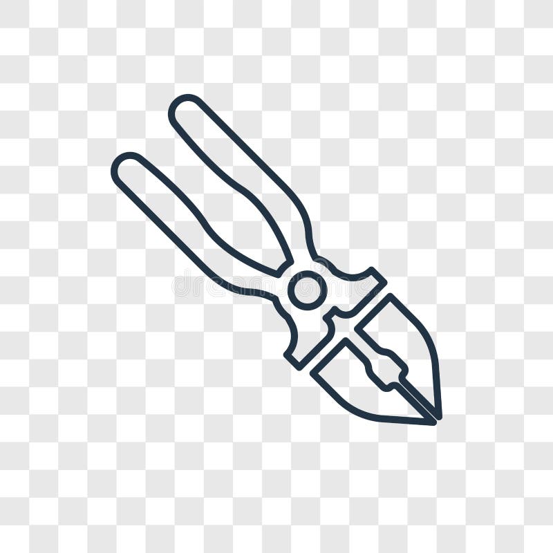 Icono Linear Del Vector Del Concepto De Los Alicates En Backgr ...