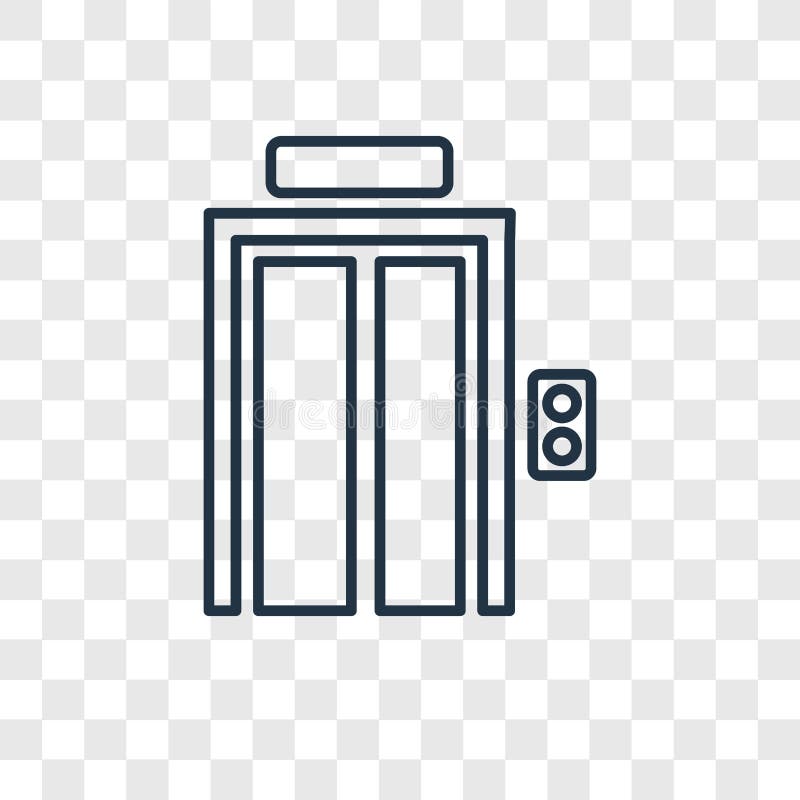 Icono Linear Del Vector Del Concepto Del Elevador Aislado En La Parte ...