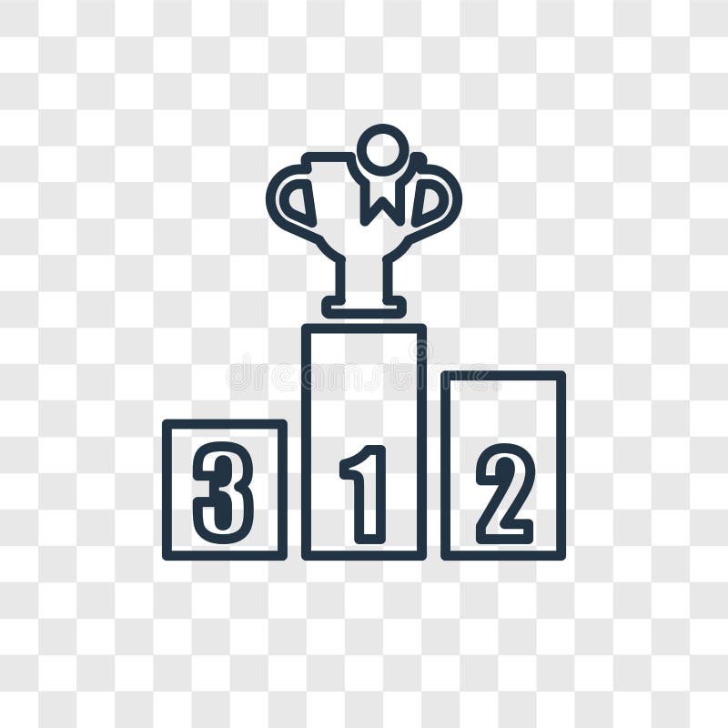 Icono Linear Del Vector Del Concepto Del Podio En Backgr Transparente ...