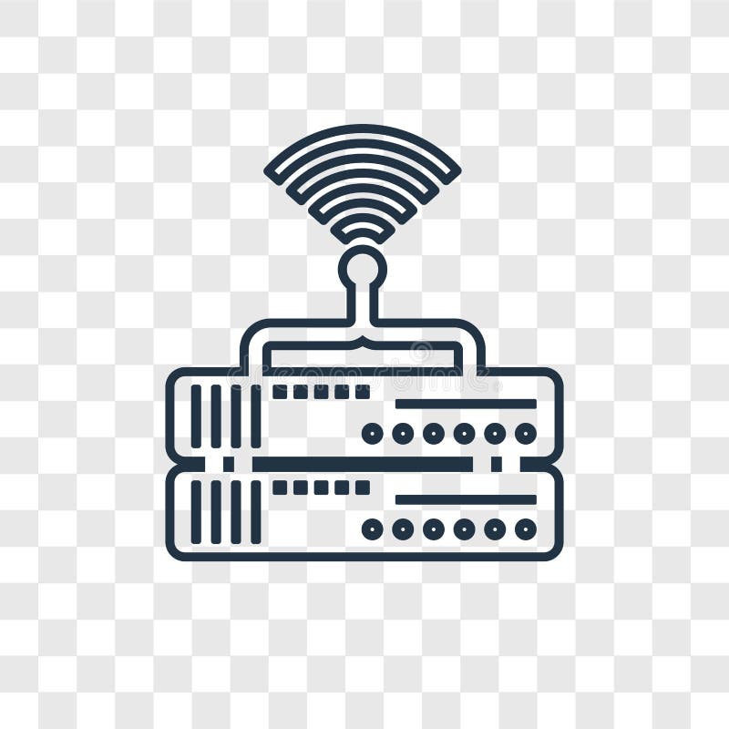 Icono Linear Del Vector Del Concepto Del Router En Backgr Transparente ...