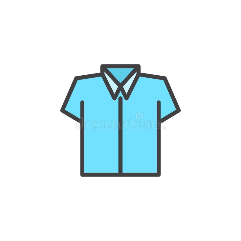 Icono Llenado Camisa Azul Del Esquema Ilustración del Vector ...