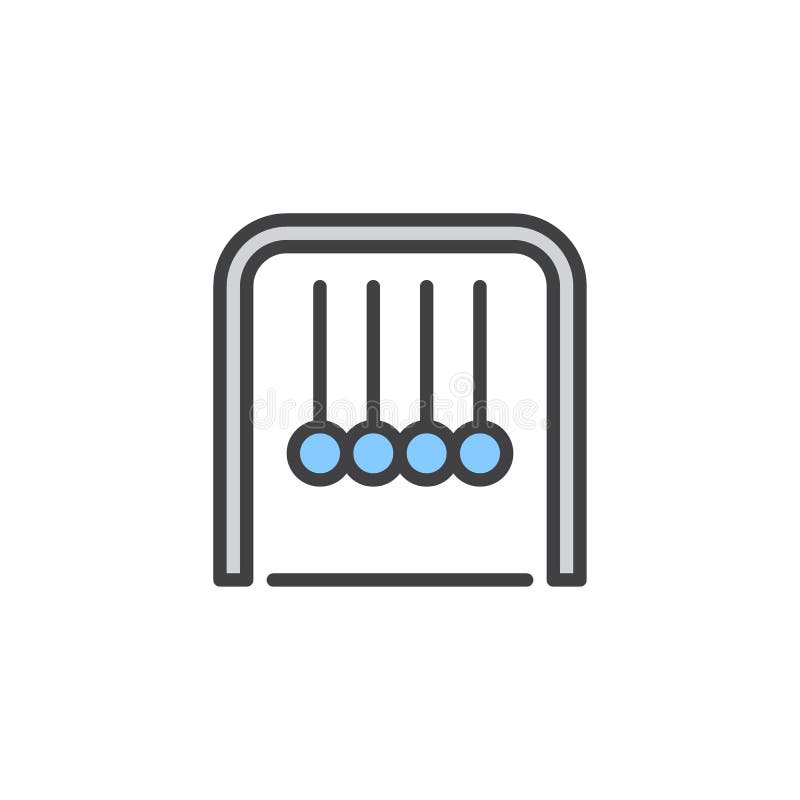 Icono Llenado Cuna Del Esquema De Newton Ilustración del Vector ...