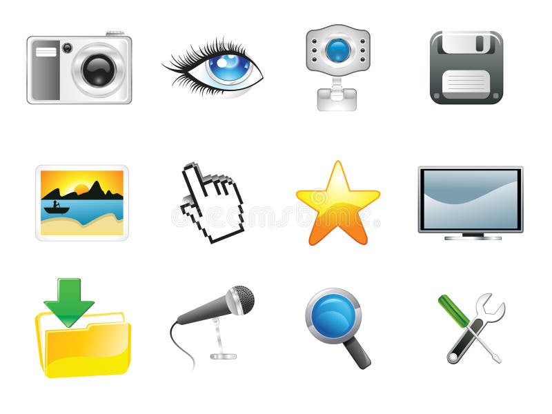 Icono Múltiple Abstracto De Los Media Ilustración del Vector ...