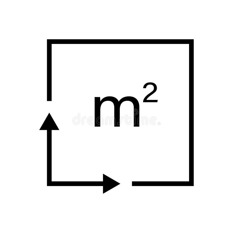 Icono M2 De Metro Cuadrado Con Flechas. Ilustración del Vector ...