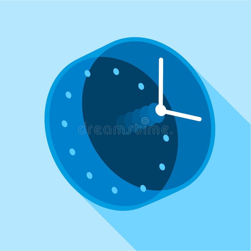 Icono Moderno Azul Del Reloj, Estilo Plano Ilustración del Vector ...