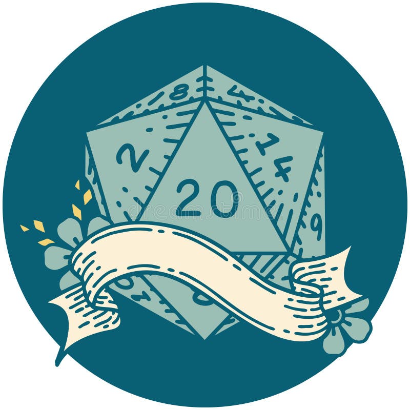 Icono Natural De 20 D20 Dados Roll Ilustración del Vector - Ilustración ...