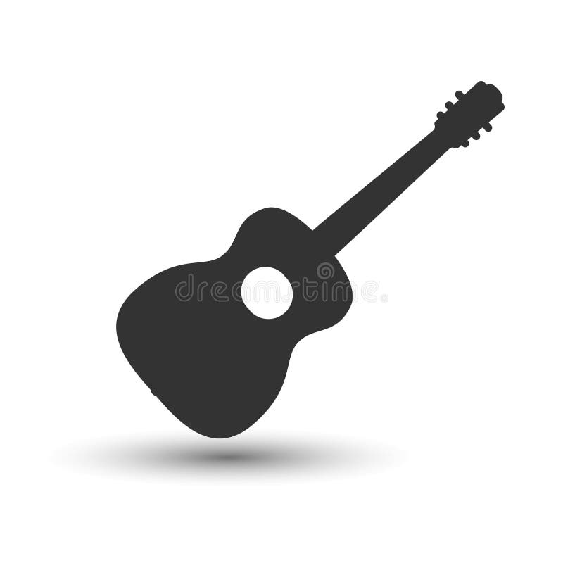 Icono Negro De Guitarra. SÃ­mbolo Plano Ilustración del Vector ...