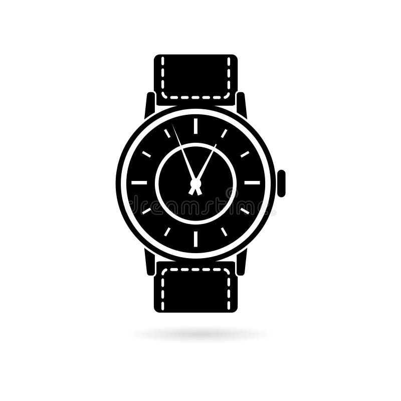 Icono Negro Del Reloj, Icono Simple Del Vector Ilustración del Vector ...