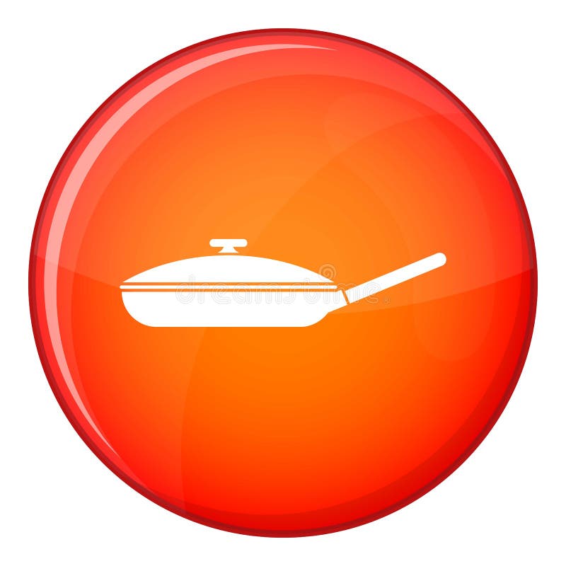 Icono Negro Del Sartén, Estilo Plano Ilustración del Vector ...