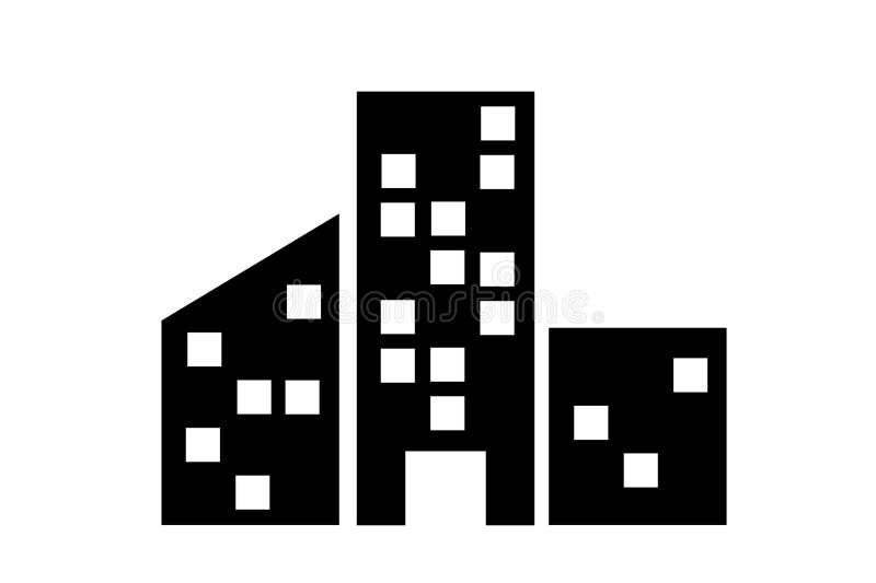 Icono Office Building. Un Simple Icono En Blanco Y Negro Que Representa ...