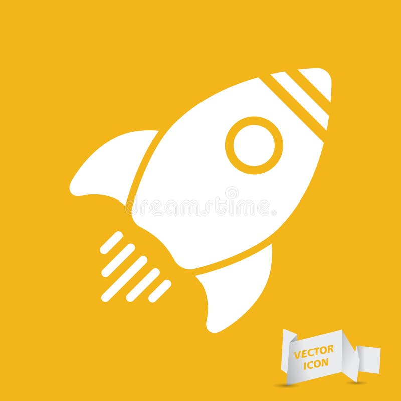 Icono Plano Amarillo Del Cohete Ilustración del Vector - Ilustración de ...
