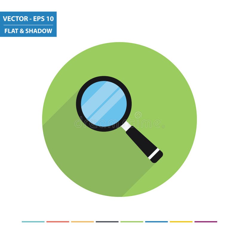 Icono plano de la lupa ilustración del vector. Ilustración de color ... Icono plano de la lupa ilustración del vector. Ilustración de color ...
