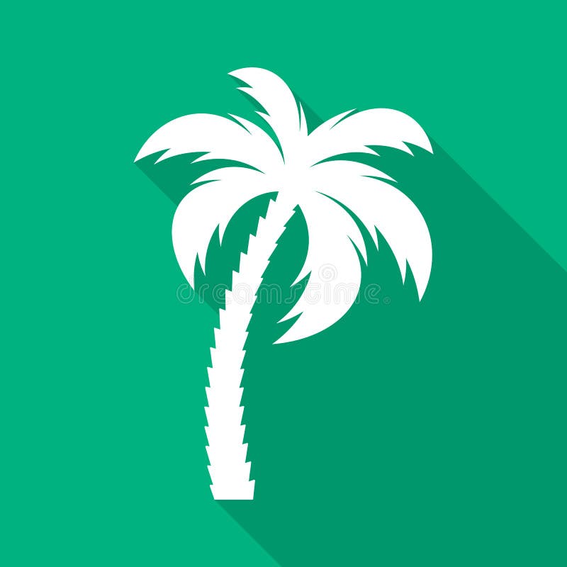 Icono Plano De La Palmera Blanca Del Vector Ilustración del Vector ...