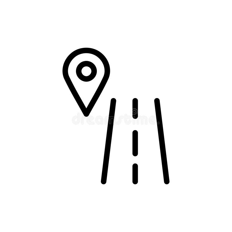 Icono plano de la ruta ilustración del vector. Ilustración de viaje ...