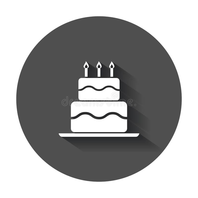 Icono Plano De La Torta De Cumpleaños Ilustración del Vector ...