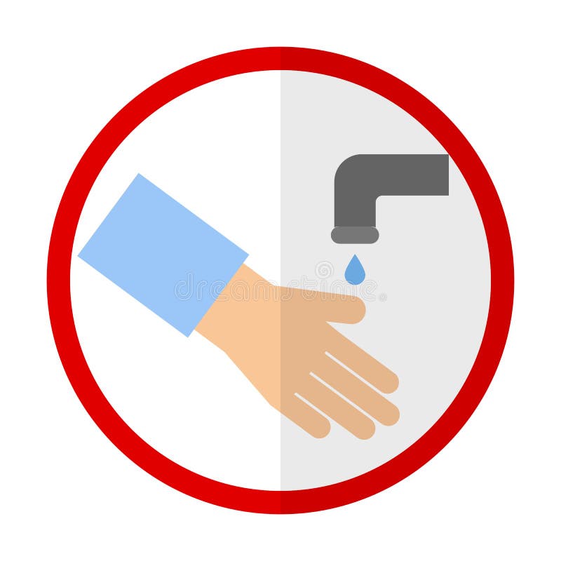 Icono Plano De Las Manos Que Se Lava Ilustración del Vector ...