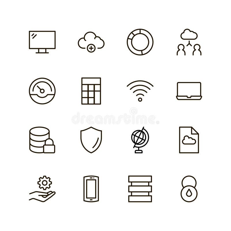 Icono plano de los datos ilustración del vector. Ilustración de nube ...