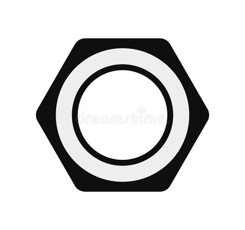 Icono Plano De Tuerca De Metal Hexagonal Ilustración del Vector ...