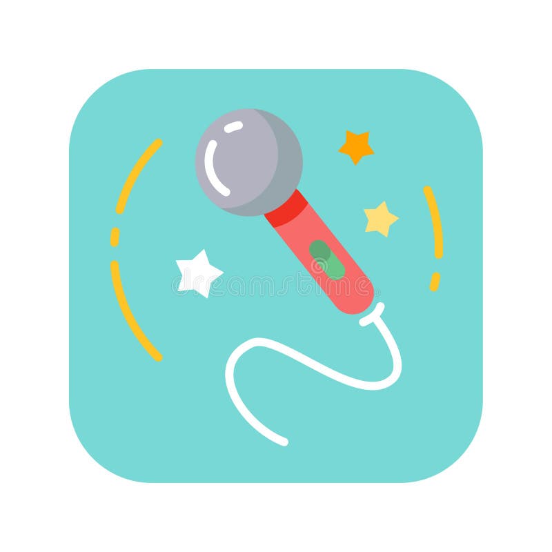 Icono De Vector De Color De Micrófono Dibujo Dibujo Ilustración Líneas
