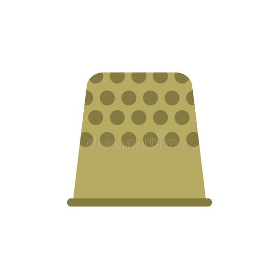 Icono plano del dedal stock de ilustración. Ilustración de cosa - 125802192