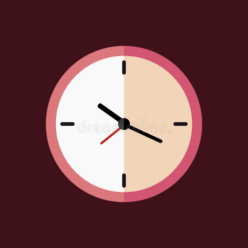 Icono Plano Del Reloj Del Rosa Ilustraci?n Del Vector Stock de ...