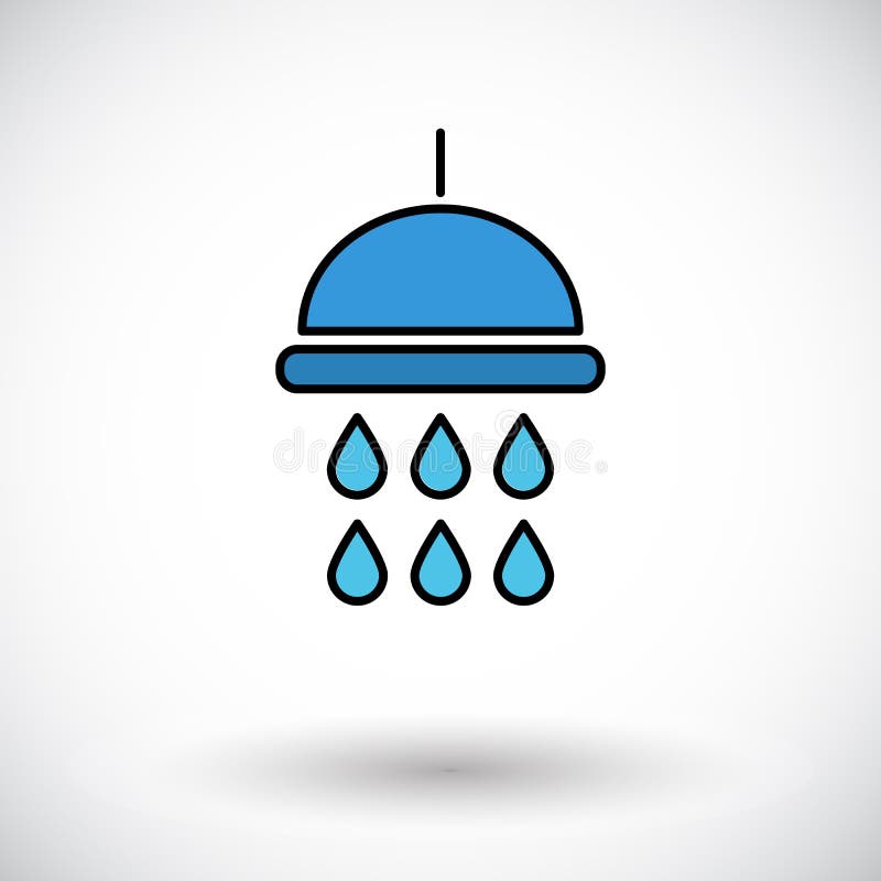 Icono Plano Del Vector De La Ducha Ilustración del Vector - Ilustración ...