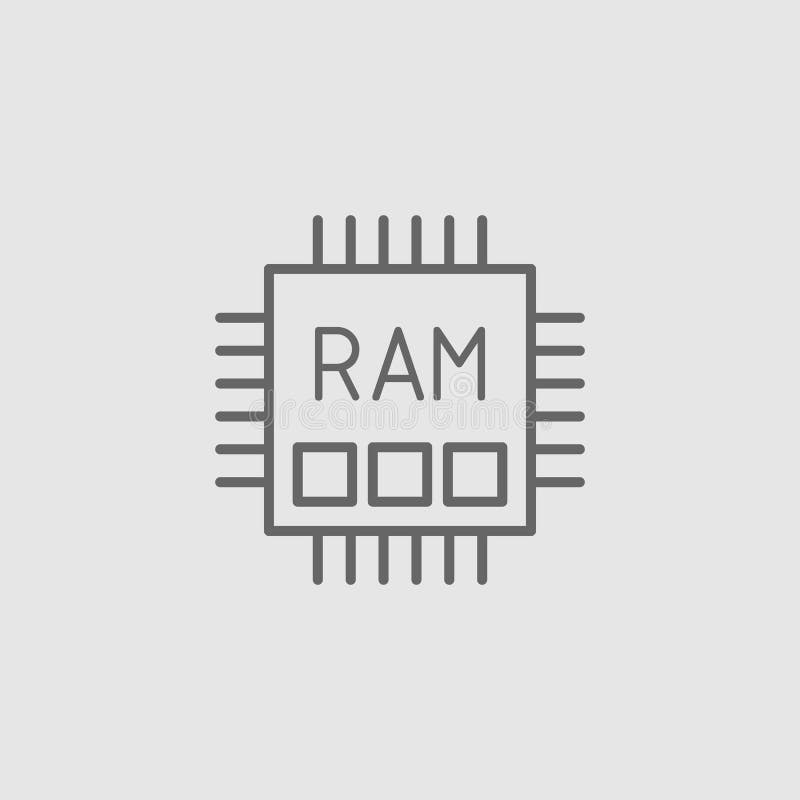 Icono Plano Del Vector De La RAM De La Memoria Ilustración del Vector ...