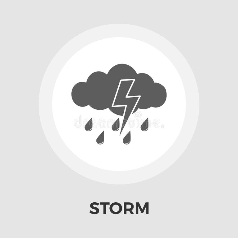 Icono Plano Del Vector De La Tormenta Ilustración del Vector ...