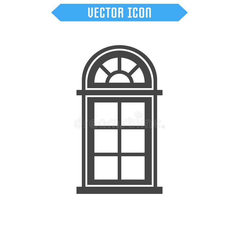 Icono Plano Del Vector De La Ventana Ilustración del Vector ...