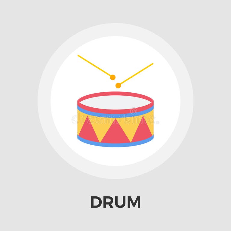 Icono Plano Del Vector Del Tambor Ilustración del Vector - Ilustración ...