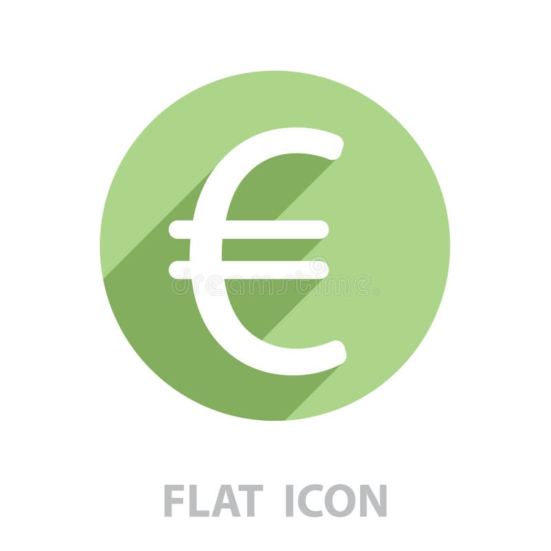 Icono plano euro Vector ilustración del vector. Ilustración de aislado ...