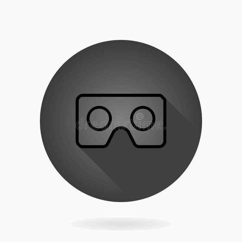 Icono Plano Fino Con El Logotipo De VR Stock de ilustración - Ilustración de oscuro, auricular ...